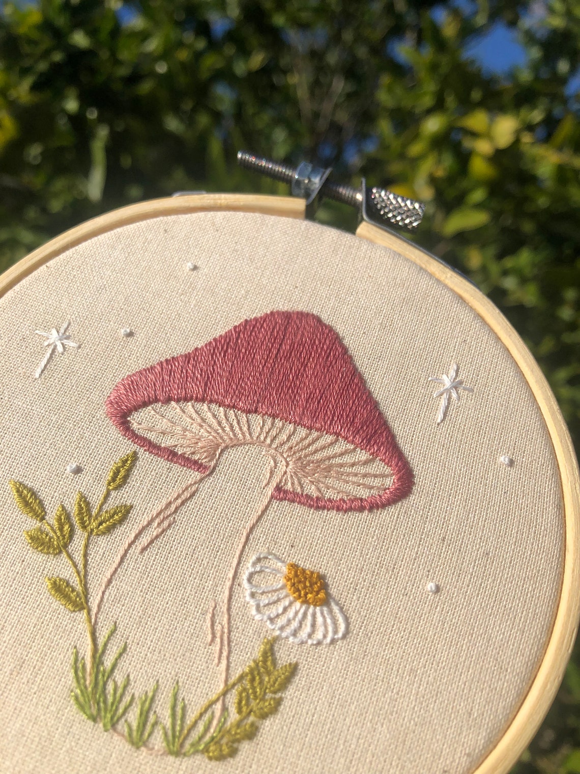 Mini Red Mushroom Digital Pattern Hand Embroidery Paint - Etsy