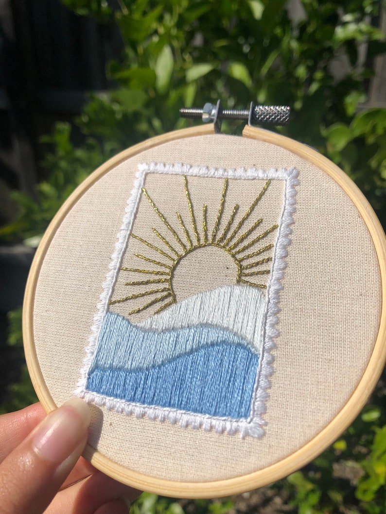 Ocean & Sun Hand Embroidery Pattern Digital Download Pattern Paint With ...
