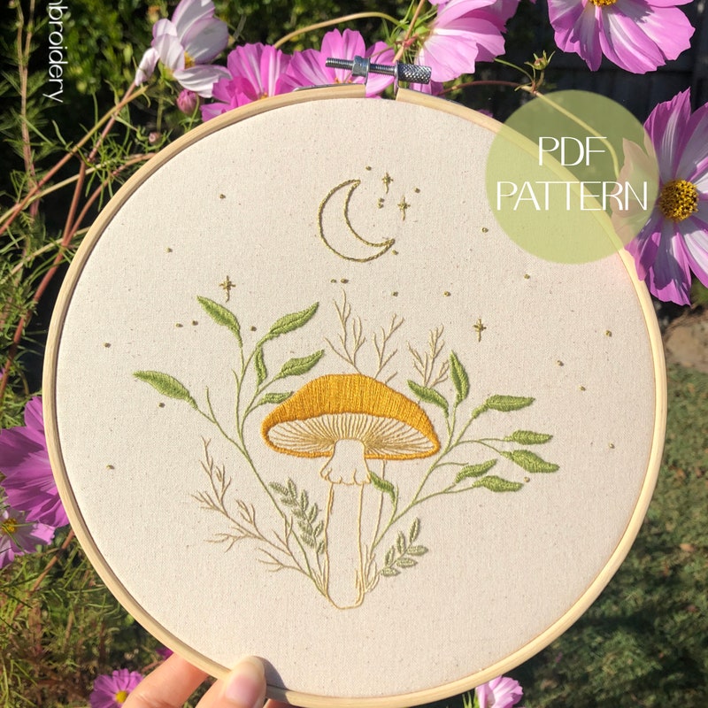 Mushroom Embroidery Pattern - Etsy
