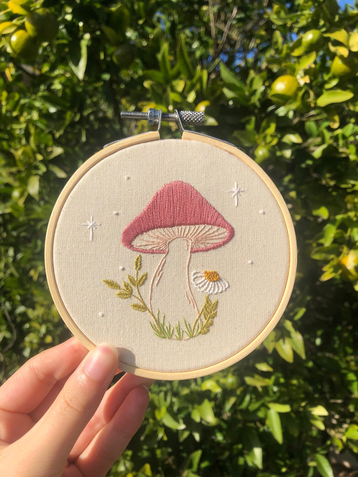 Mini Red Mushroom Digital Pattern Hand Embroidery Paint - Etsy