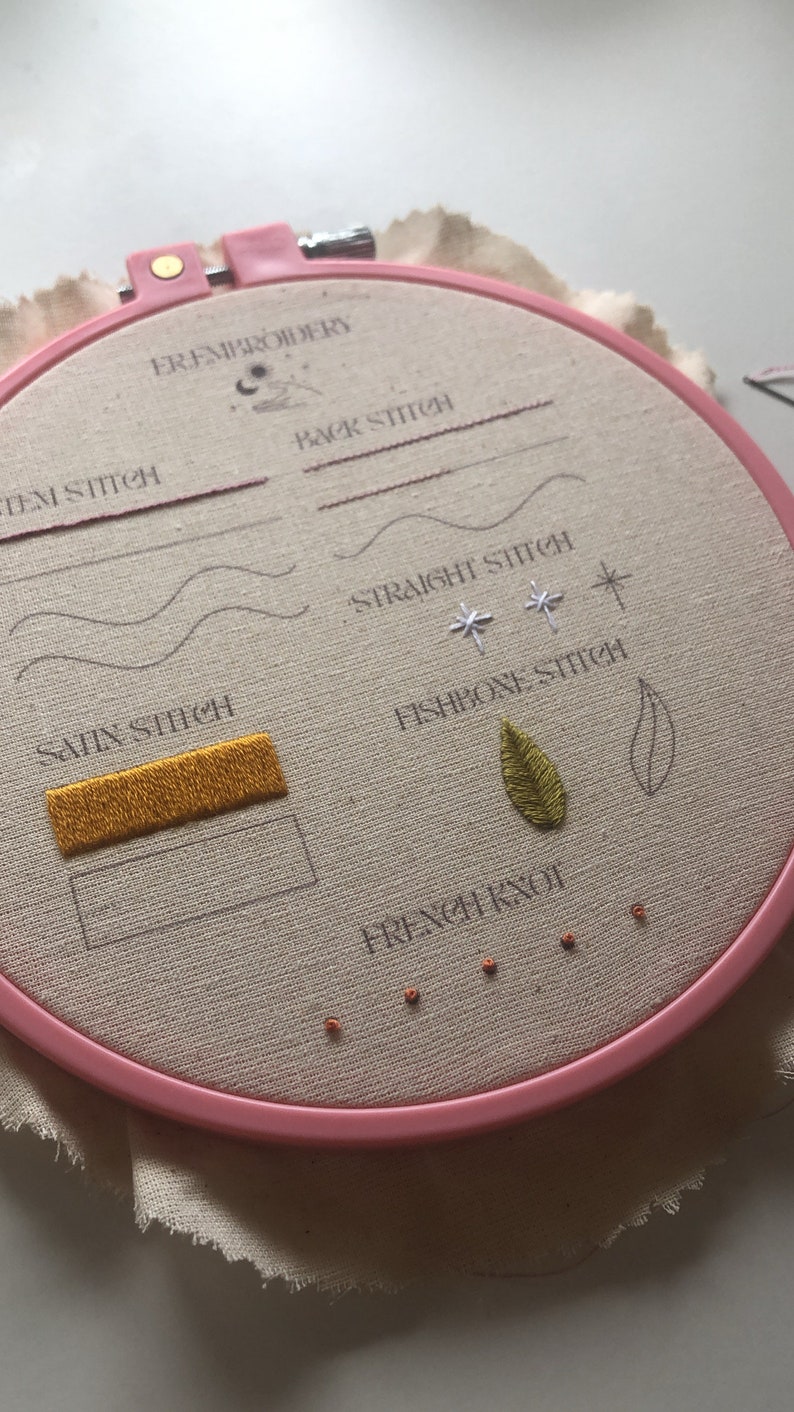 Beginner Hand Embroidery Practice Stitch Pattern Digital Download ...