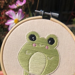 Frog Embroidery Pattern | Digital Download Pattern | Paint With Threads ...