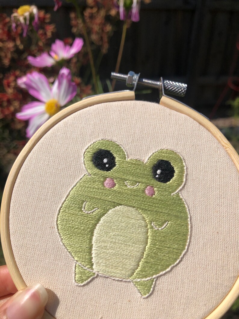 Frog Embroidery Pattern | Digital Download Pattern | Paint With Threads ...