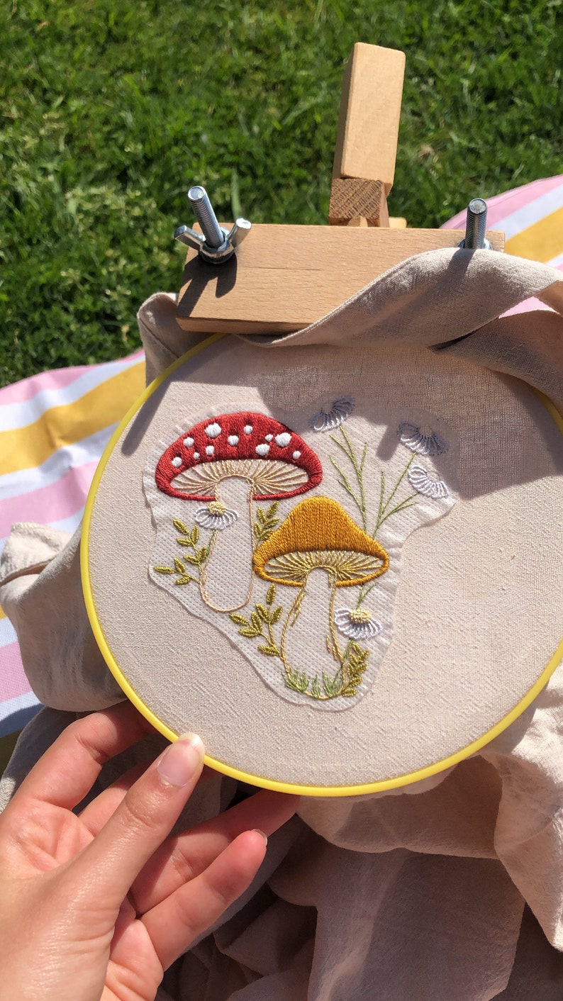 Mushroom Garden Stick & Stitch Pack Hand Embroidery DIY Stitching Gift ...