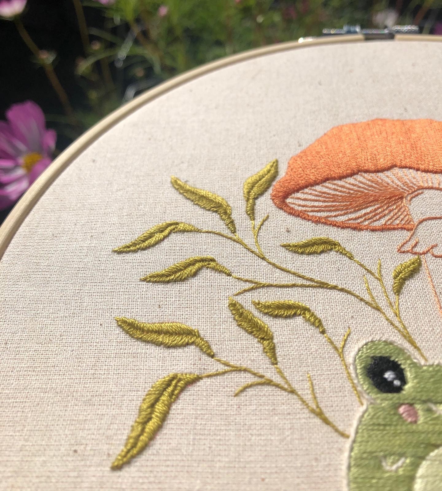 Mushroom Frog Embroidery Pattern Digital Download Pattern - Etsy