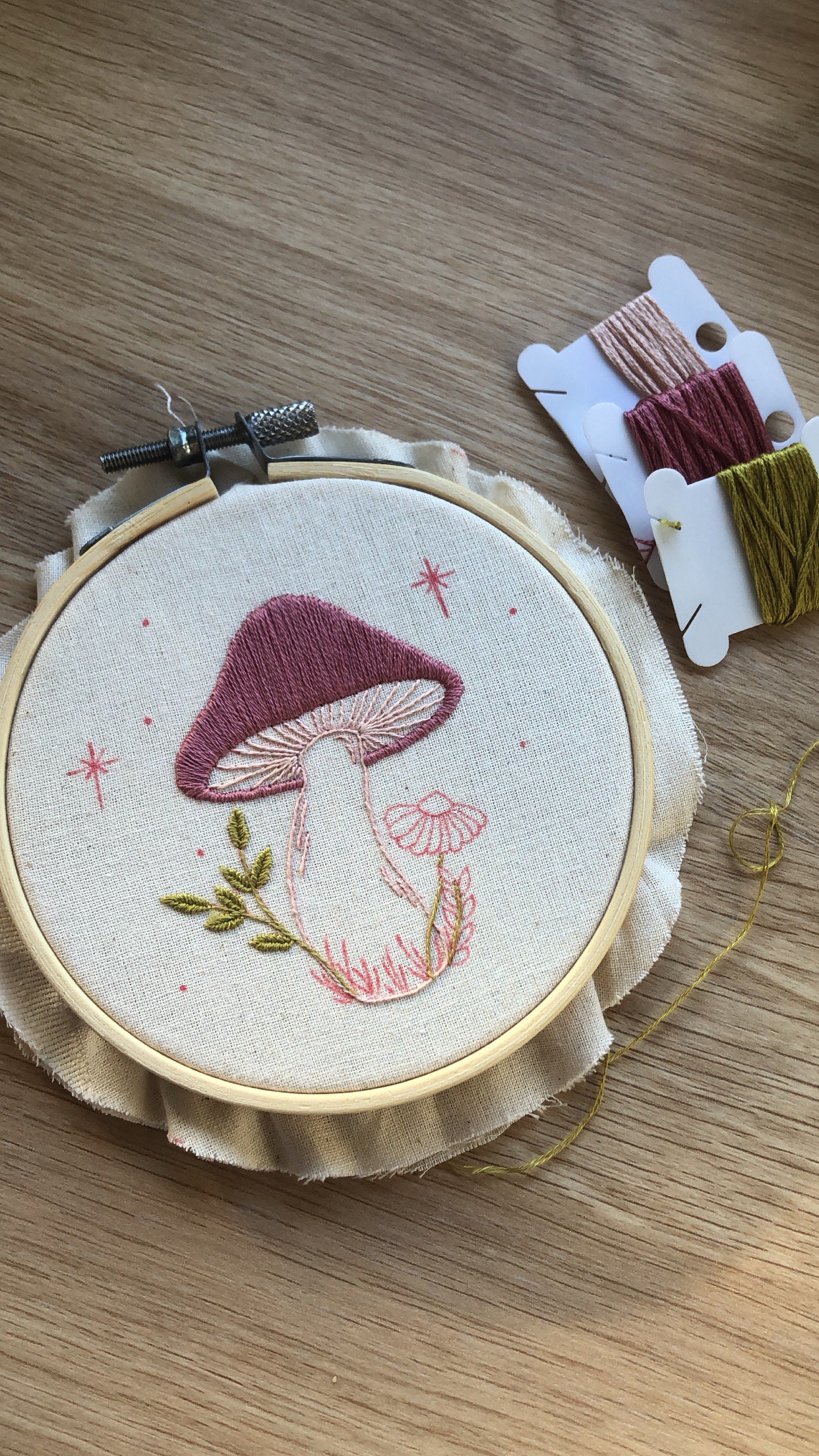 Mini Red Mushroom Digital Pattern Hand Embroidery Paint - Etsy