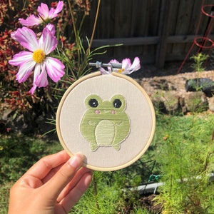 Frog Embroidery Pattern | Digital Download Pattern | Paint With Threads ...