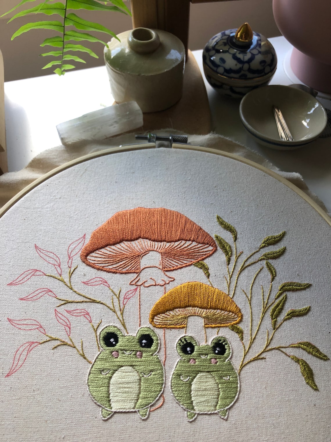 Mushroom Frog Embroidery Pattern Digital Download Pattern - Etsy