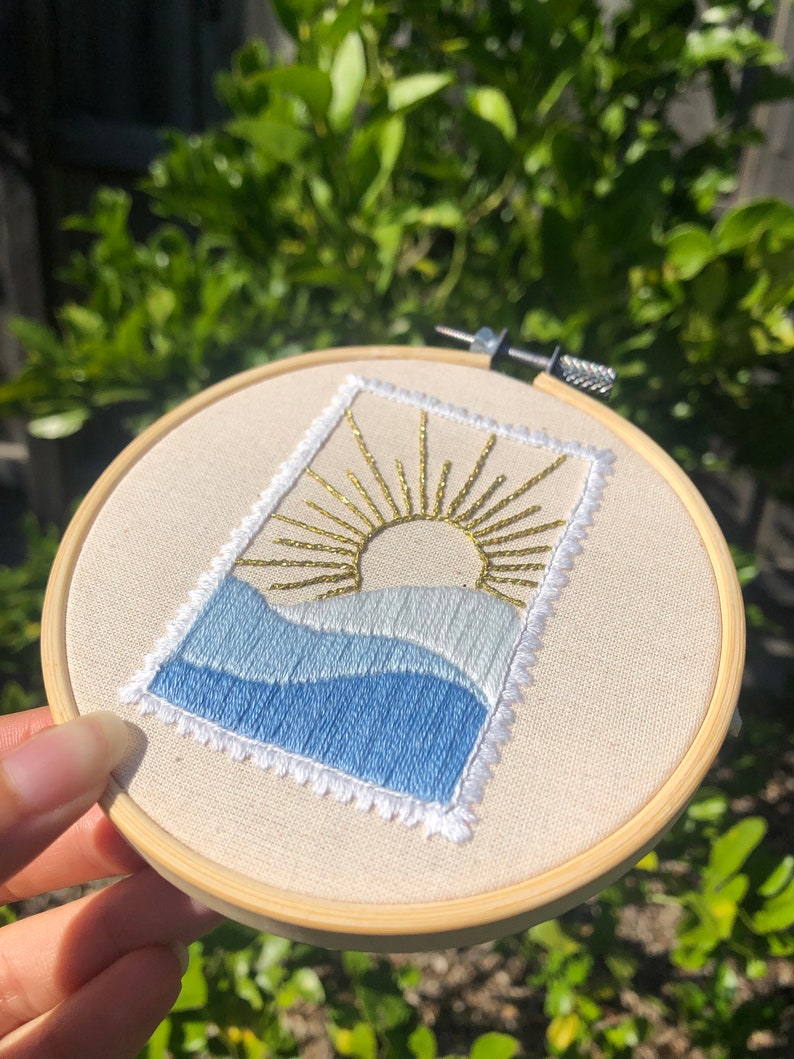 Ocean & Sun Hand Embroidery Pattern Digital Download Pattern Paint With ...