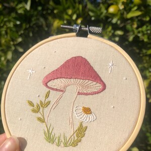 Mini Red Mushroom Digital Pattern Hand Embroidery Paint With Threads - Etsy