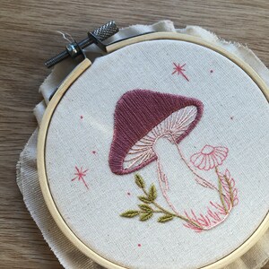Mini Red Mushroom Digital Pattern Hand Embroidery Paint With Threads - Etsy