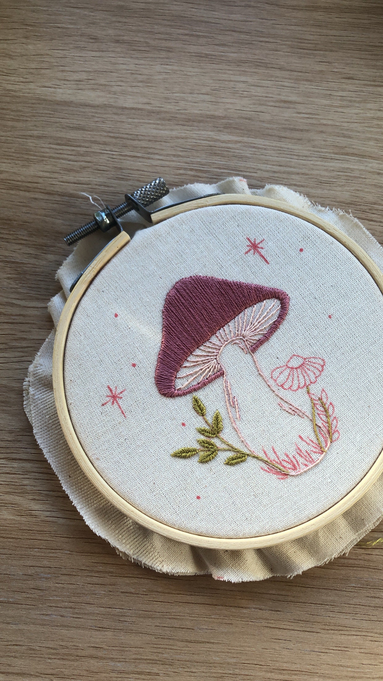 Mini Red Mushroom Digital Pattern Hand Embroidery Paint - Etsy