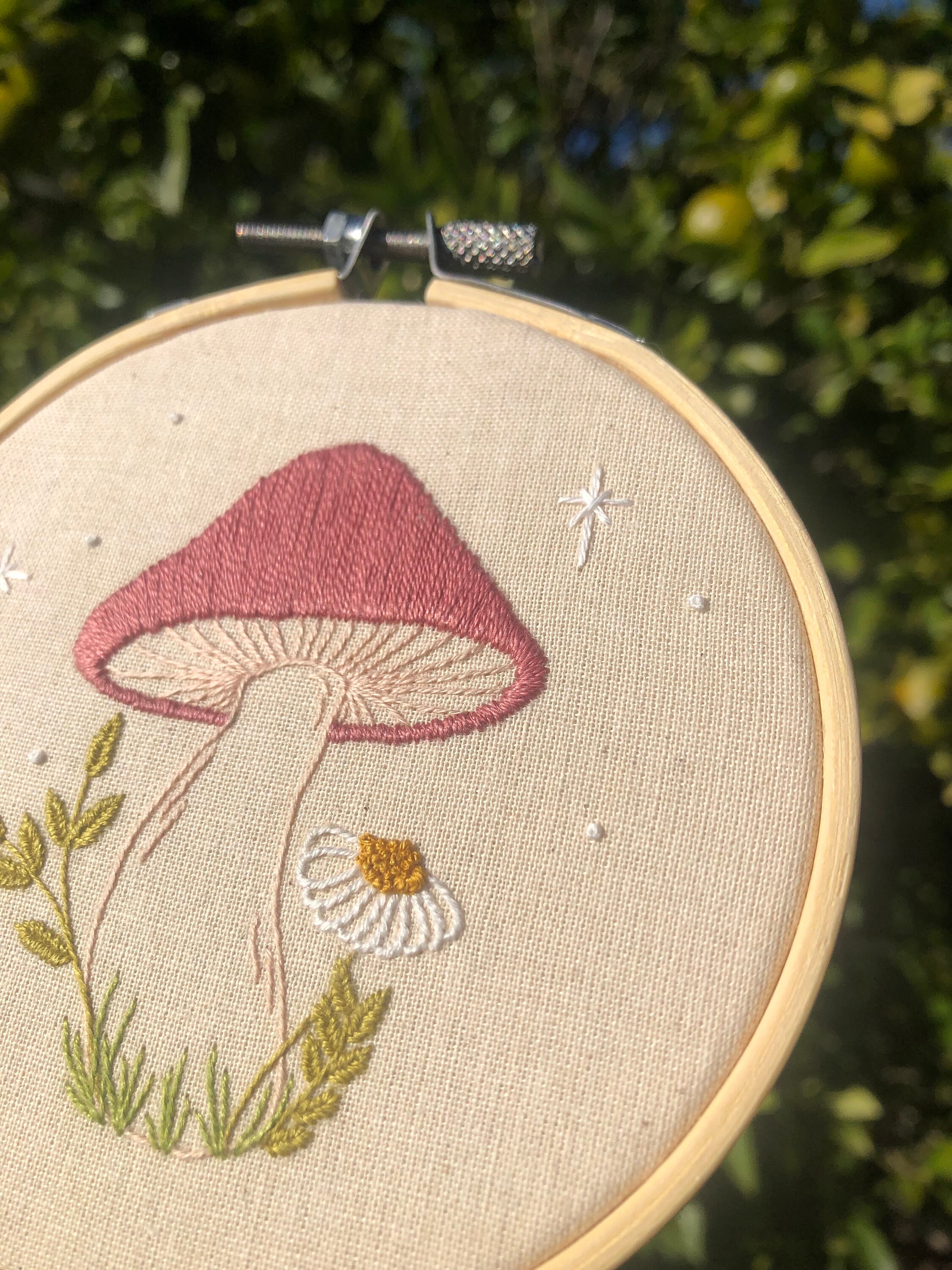Mini Red Mushroom Digital Pattern Hand Embroidery Paint - Etsy
