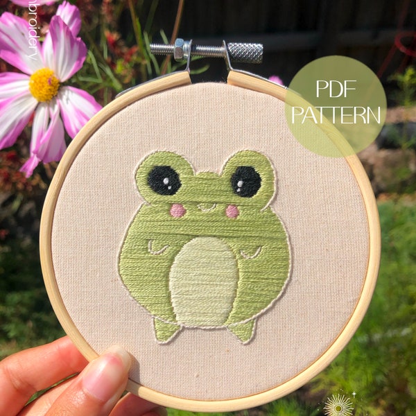 Frog Embroidery - Etsy