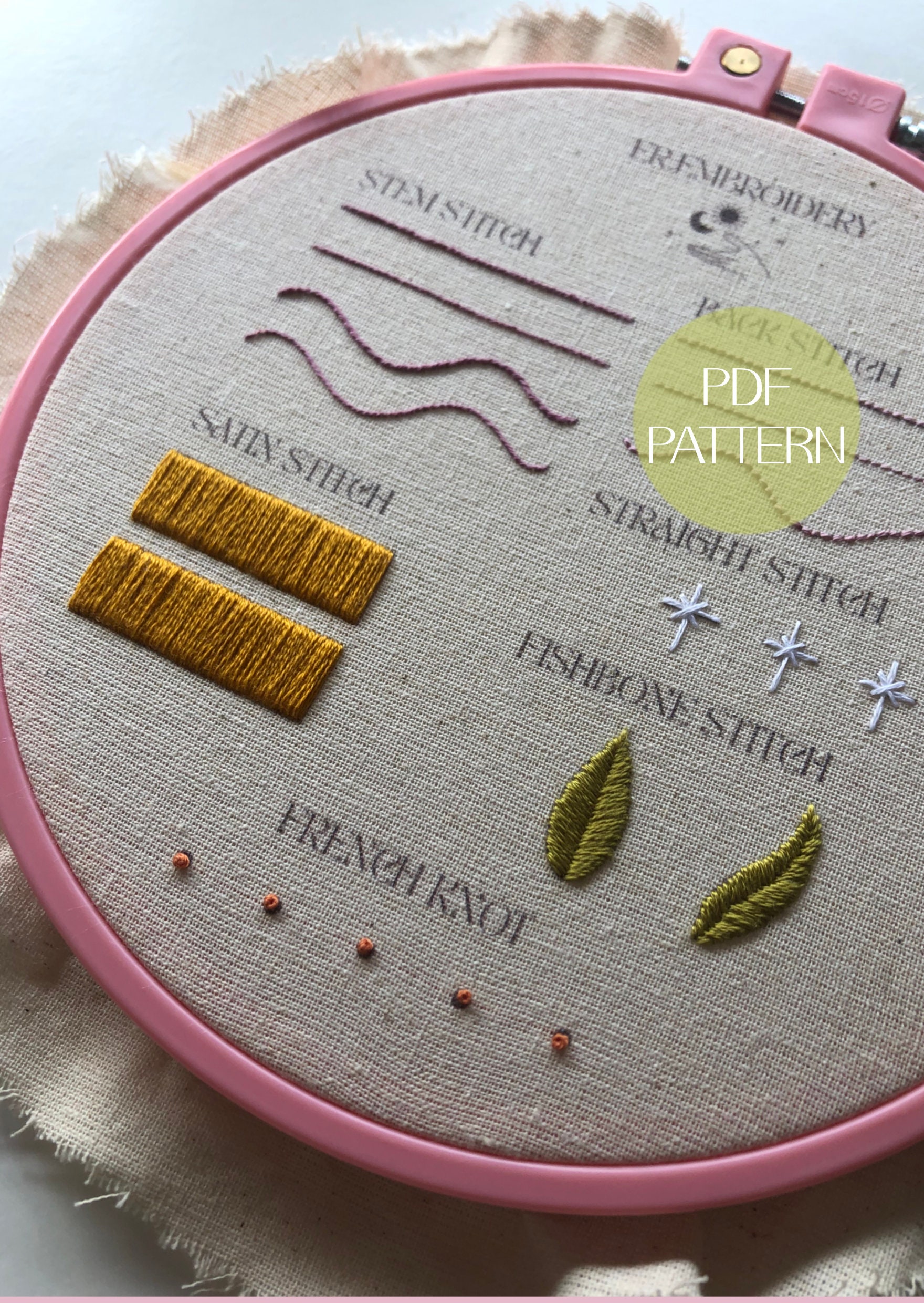 Beginner Hand Embroidery Practice Stitch Pattern Digital Download ...