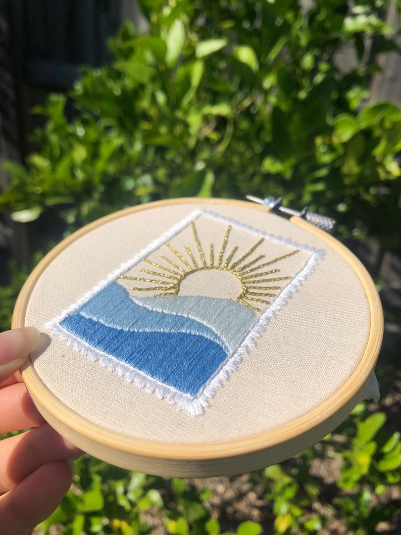 Ocean & Sun Hand Embroidery Pattern Digital Download Pattern Paint With ...