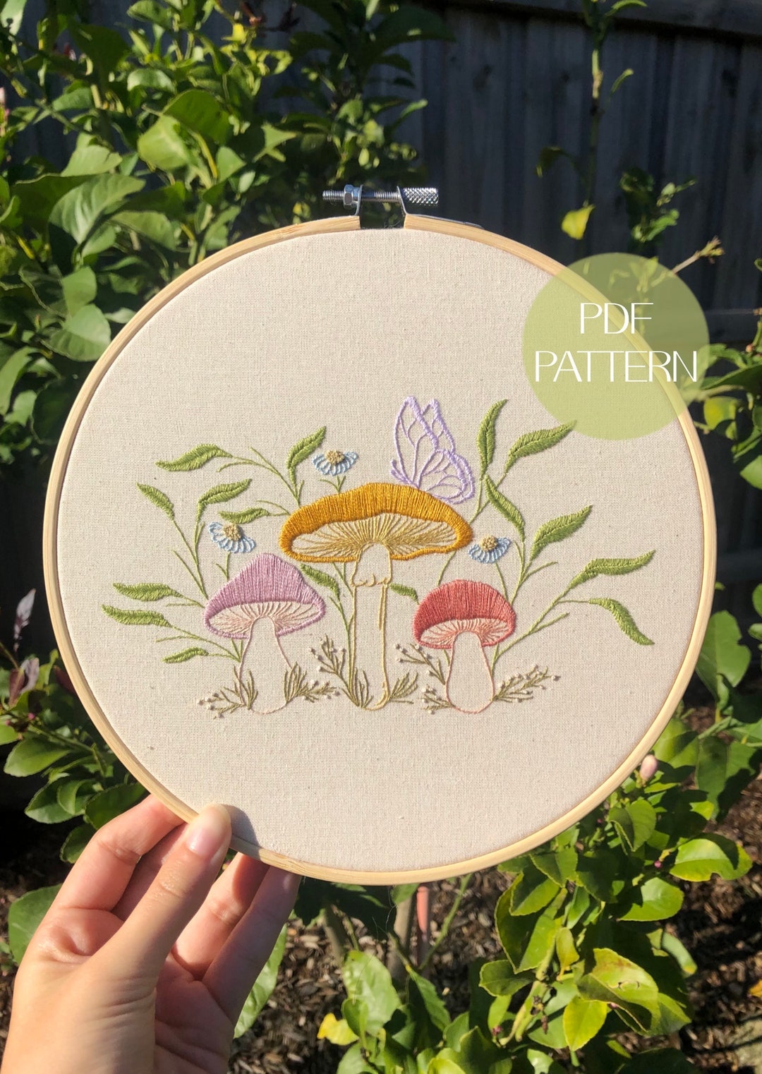 Garden of Mushrooms Embroidery Pattern | Digital Download Pattern ...