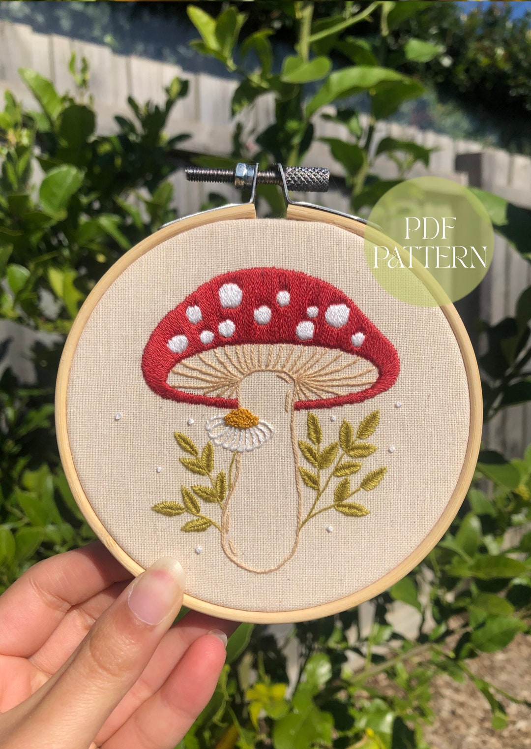 Spotty Mushroom Embroidery Pattern Digital Download Pattern Paint With ...