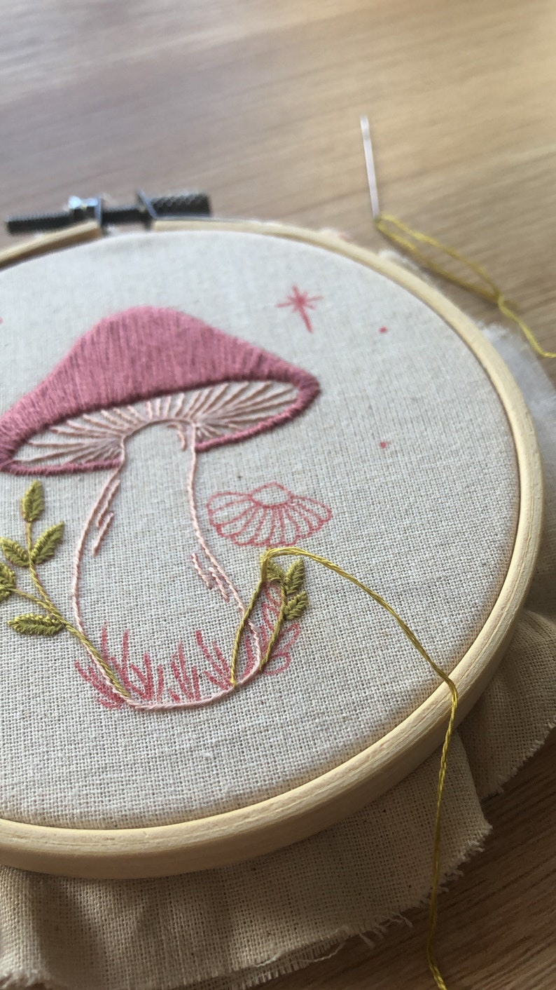 Mini Red Mushroom Digital Pattern Hand Embroidery Paint - Etsy