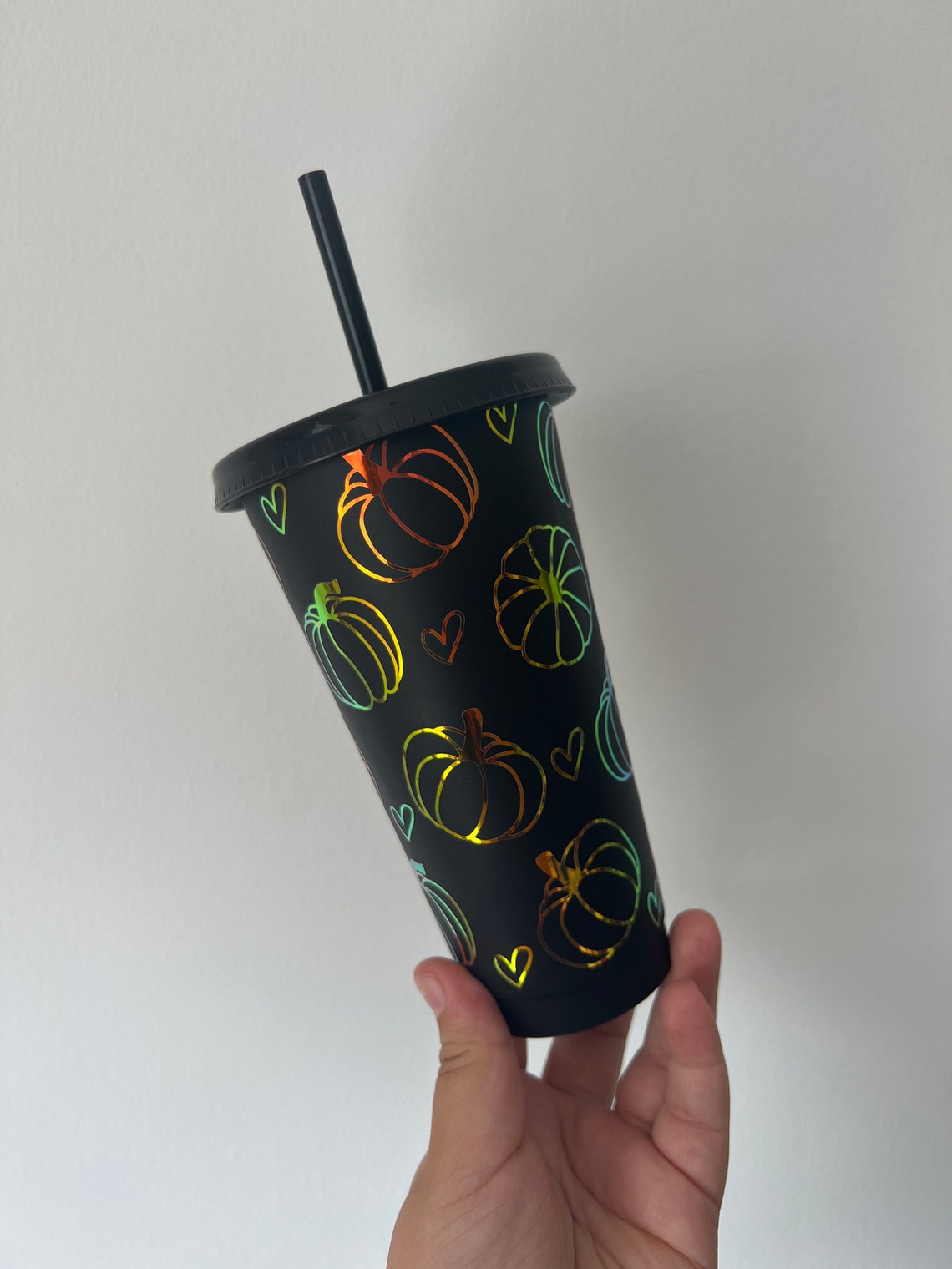 Holographic Pumpkin 24 Oz Reusable Cold Cup - Etsy