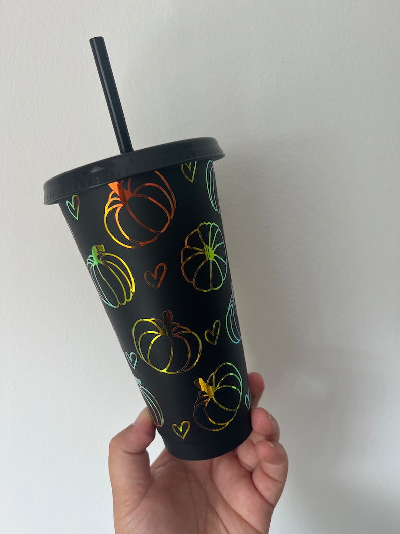 Holographic Pumpkin 24 Oz Reusable Cold Cup - Etsy