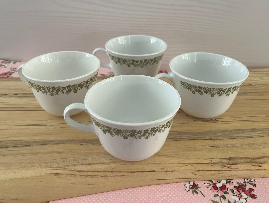 Vintage Corelle Spring Blossom, Set of 4 Cups, Pyrex Crazy Daisy ...