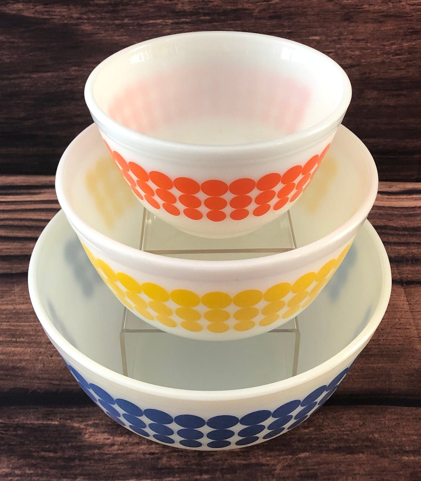 Vintage Pyrex Dot Mixing Bowls Set of 3 Nesting - Etsy