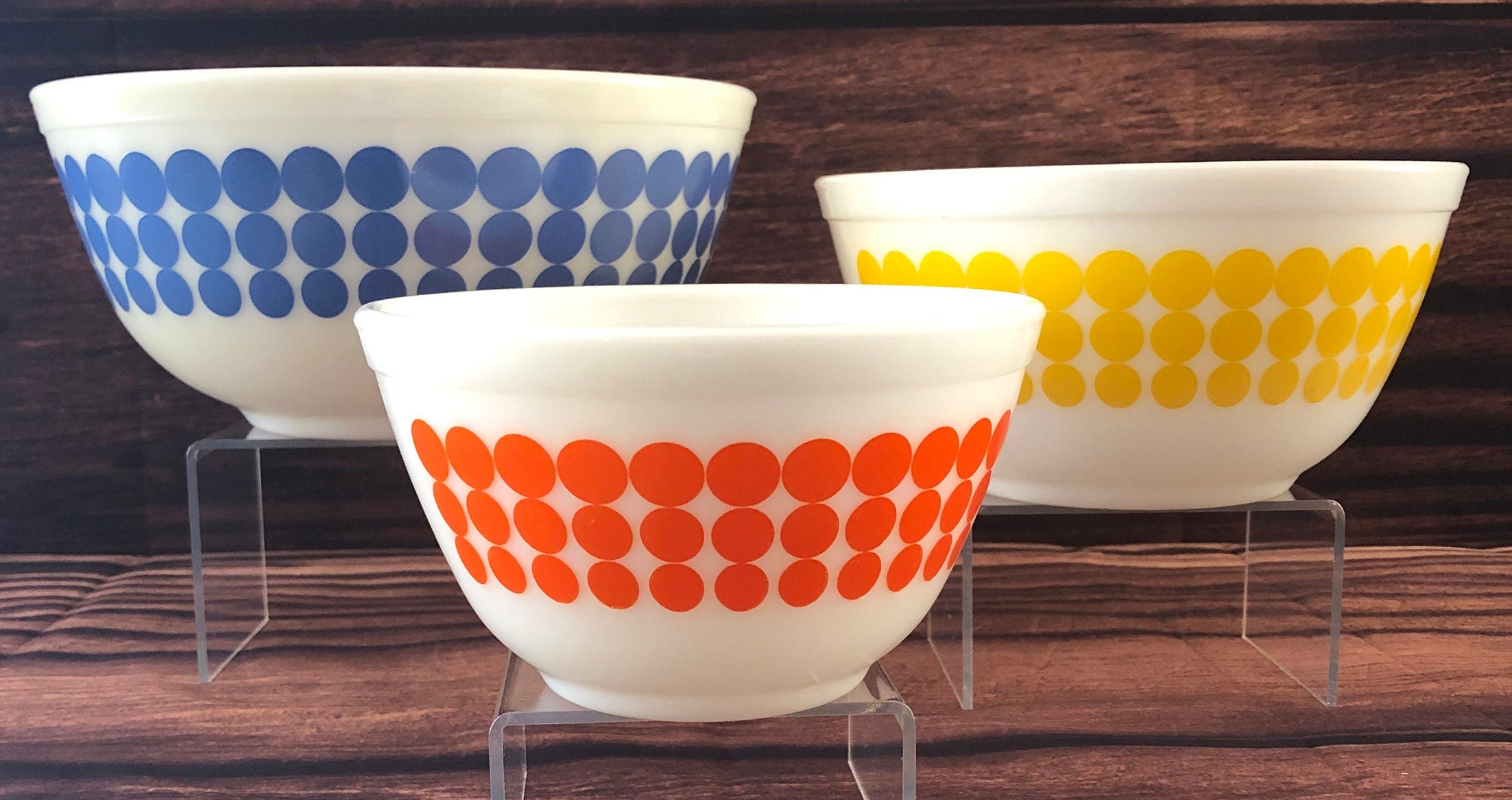 Vintage Pyrex Dot Mixing Bowls Set of 3 Nesting - Etsy