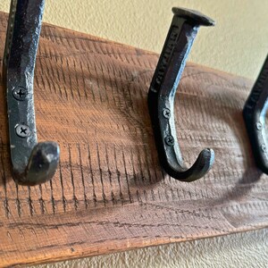 Rustic Reclaimed Wooden Wall Coat & Hat Rack - 6 Hooks / 30" Long ...