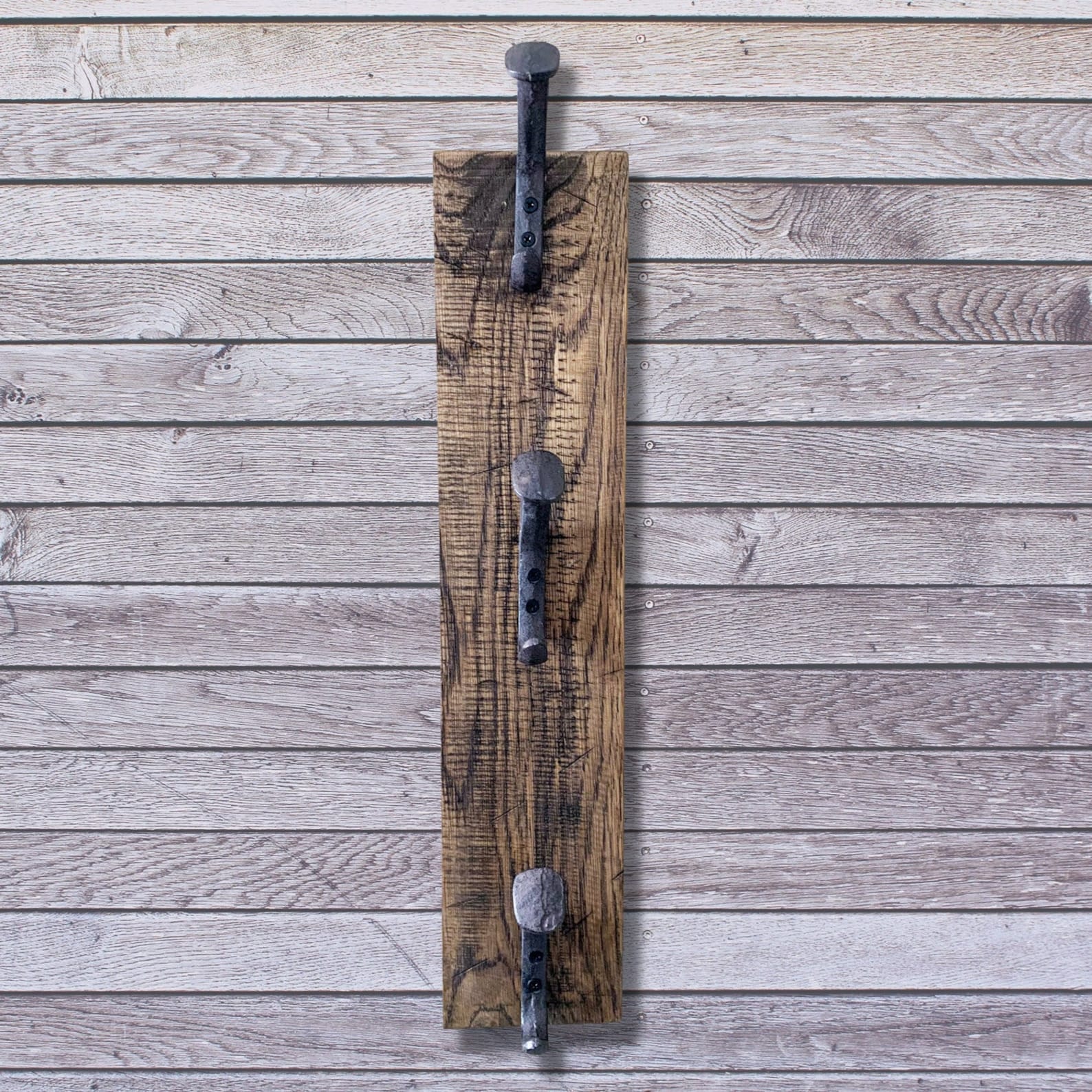 Rustic Reclaimed Wooden Wall Rack for Backpacks & Sports Bags ...
