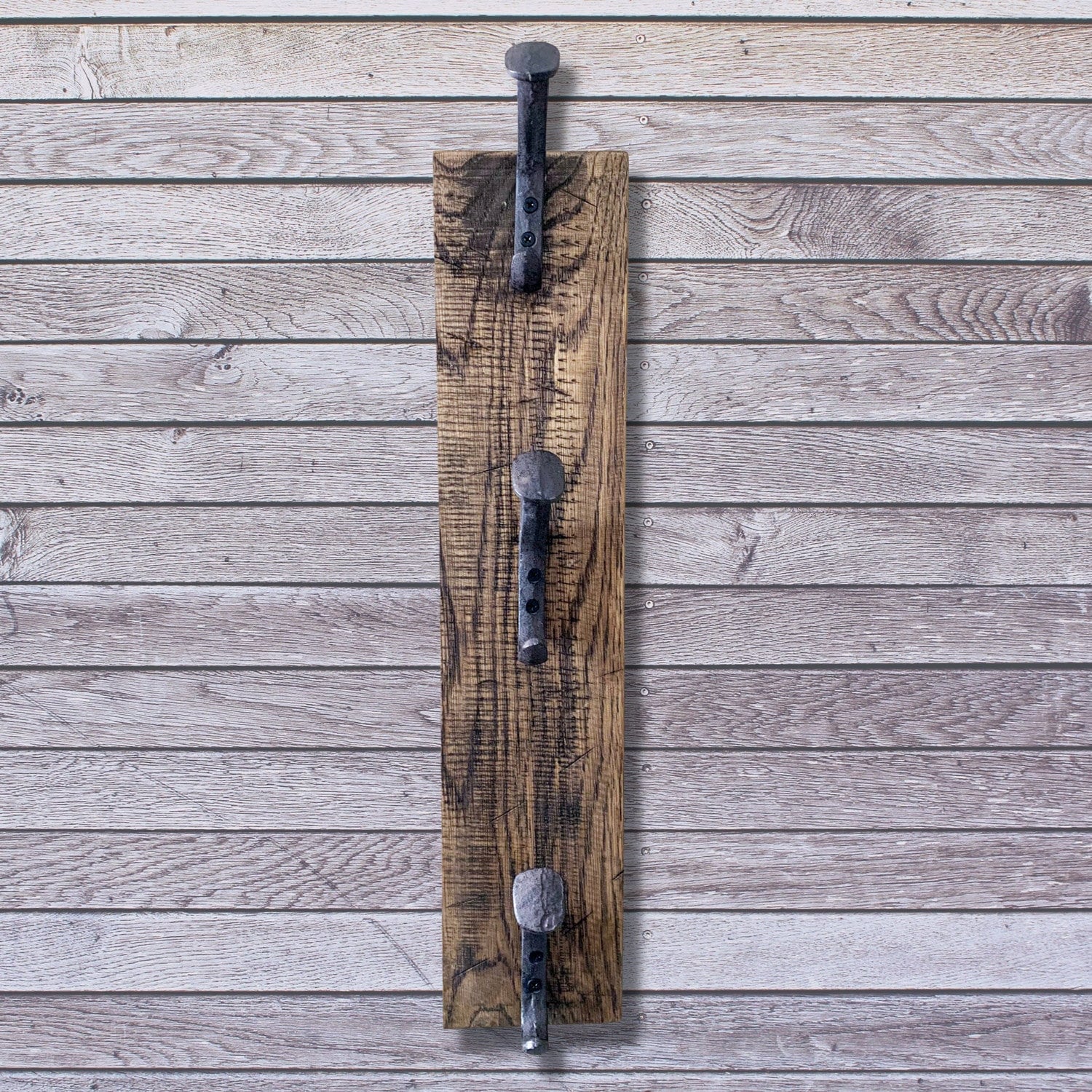 Rustic Reclaimed Wooden Wall Rack for Backpacks & Sports Bags ...