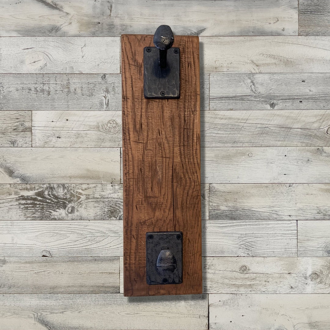 Cowboy Hat Wooden Wall Rack With 2 Railroad Stakes in Rustic Farmhouse ...