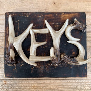 Rustic Deer Antler Horns Keychain Holder for Home or Business Handmade ...