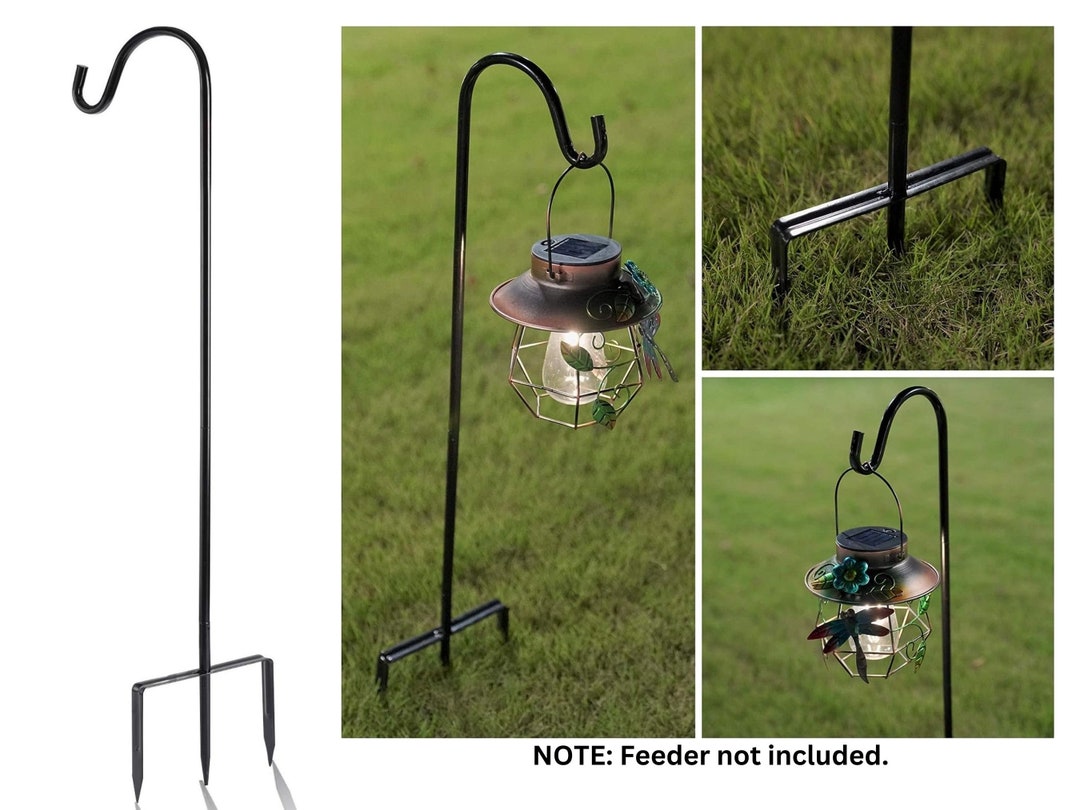 Hummingbird Feeder Stand in Black Metal - Perfect for Hanging Feeders ...