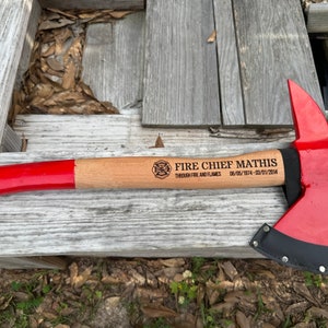 Personalized Firefighter Axe Hatchet With Red Wooden Handle - Fireman ...