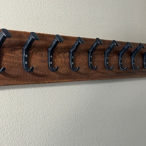 Rustic Reclaimed Wooden Wall Coat & Hat Rack - 10 Hooks / 45" Long ...