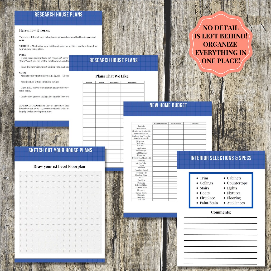 Printable New Home Construction Planner - Digital Organization Binder ...