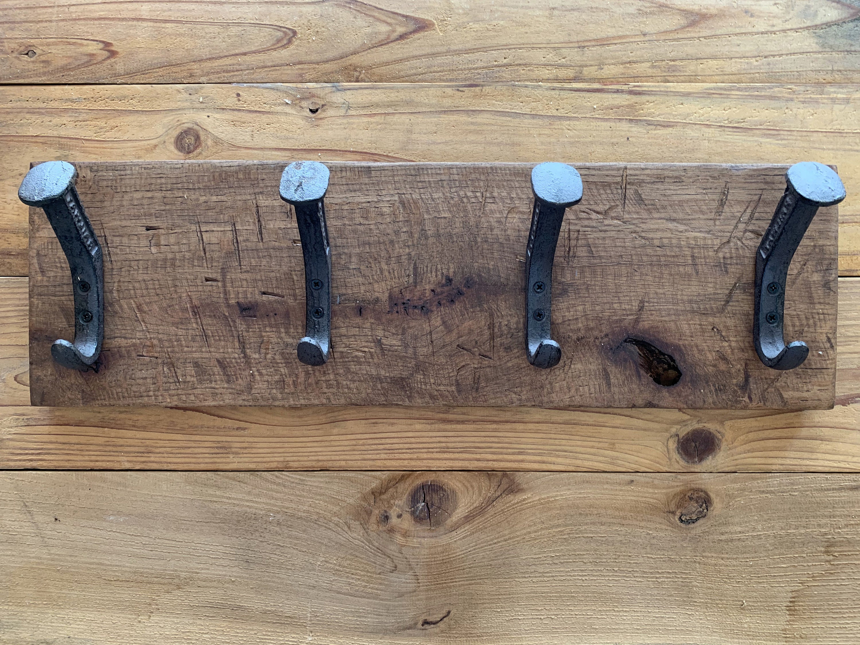 Rustic Reclaimed Wooden Wall Rack for Hats Caps & Coats - Etsy