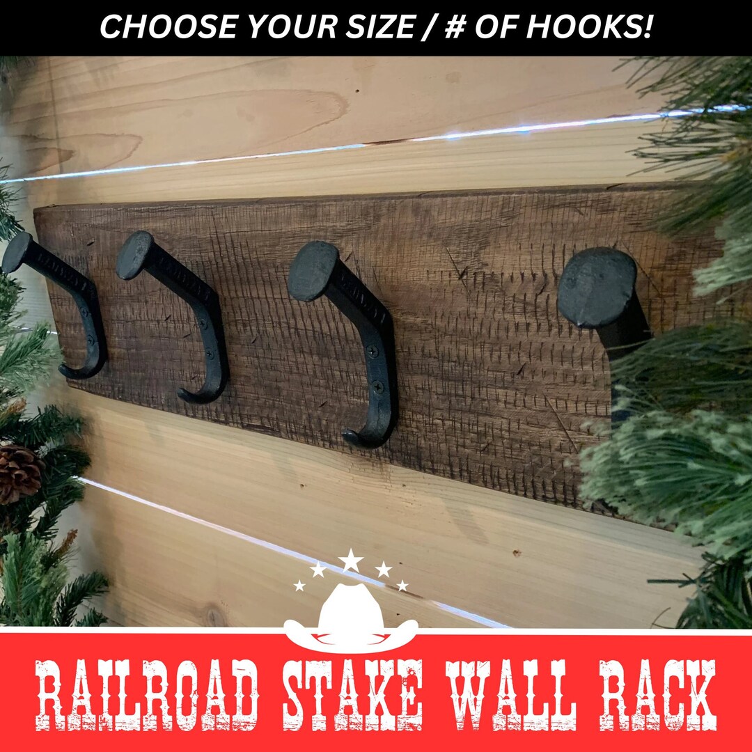 Hat Rack for Wall - Wooden Rustic Farmhouse Decor Reclaimed - Holds 8 ...