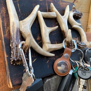 Rustic Deer Antler Horns Keychain Holder for Home or Business Handmade ...