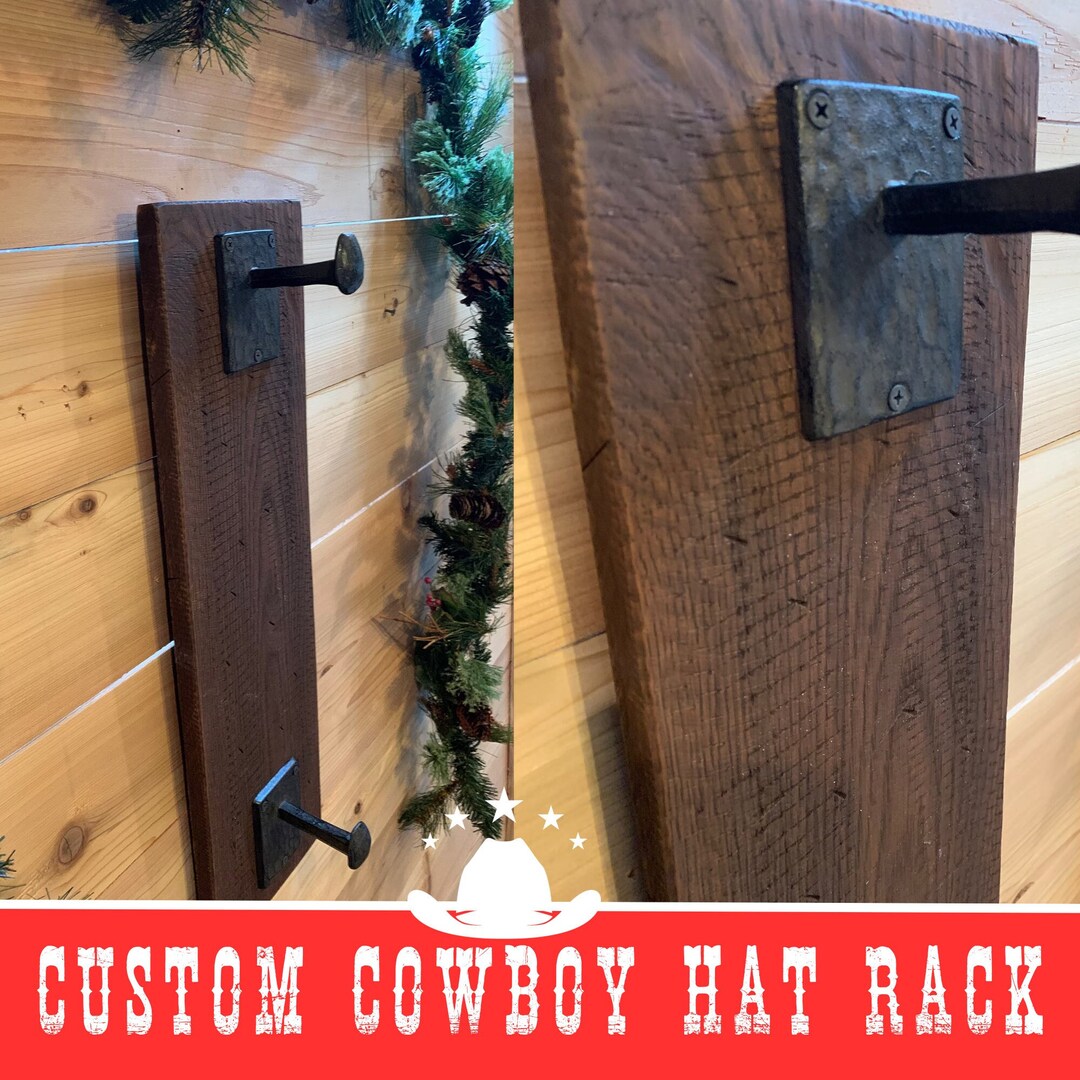 Cowboy Hat Rack - Horizontal Wall Mount Hanger - Customized ...