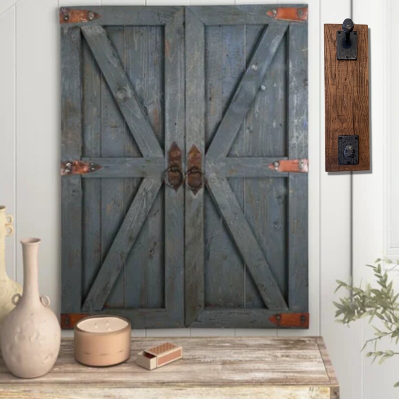 Cowboy Hat Wooden Wall Rack With 2 Railroad Stakes in Rustic Farmhouse ...