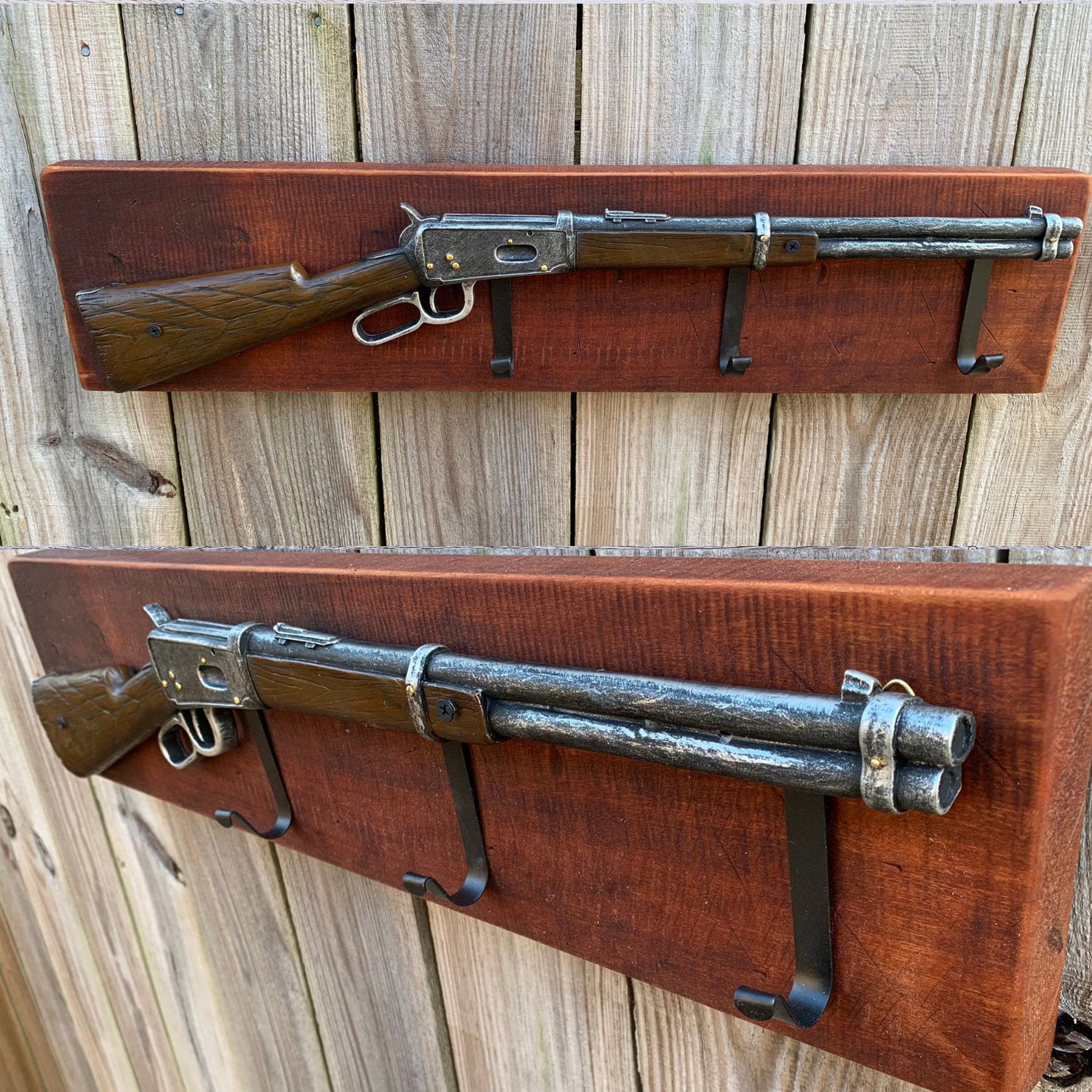 Rustic Farmhouse Reclaimed Wood Rifle Wall Rack Hanger Ranch - Etsy
