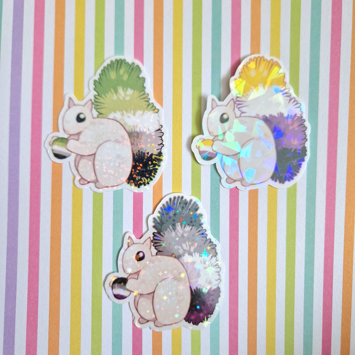 Pride Squirrels Glossy Holographic Vinyl Sticker LGBT Gay - Etsy UK