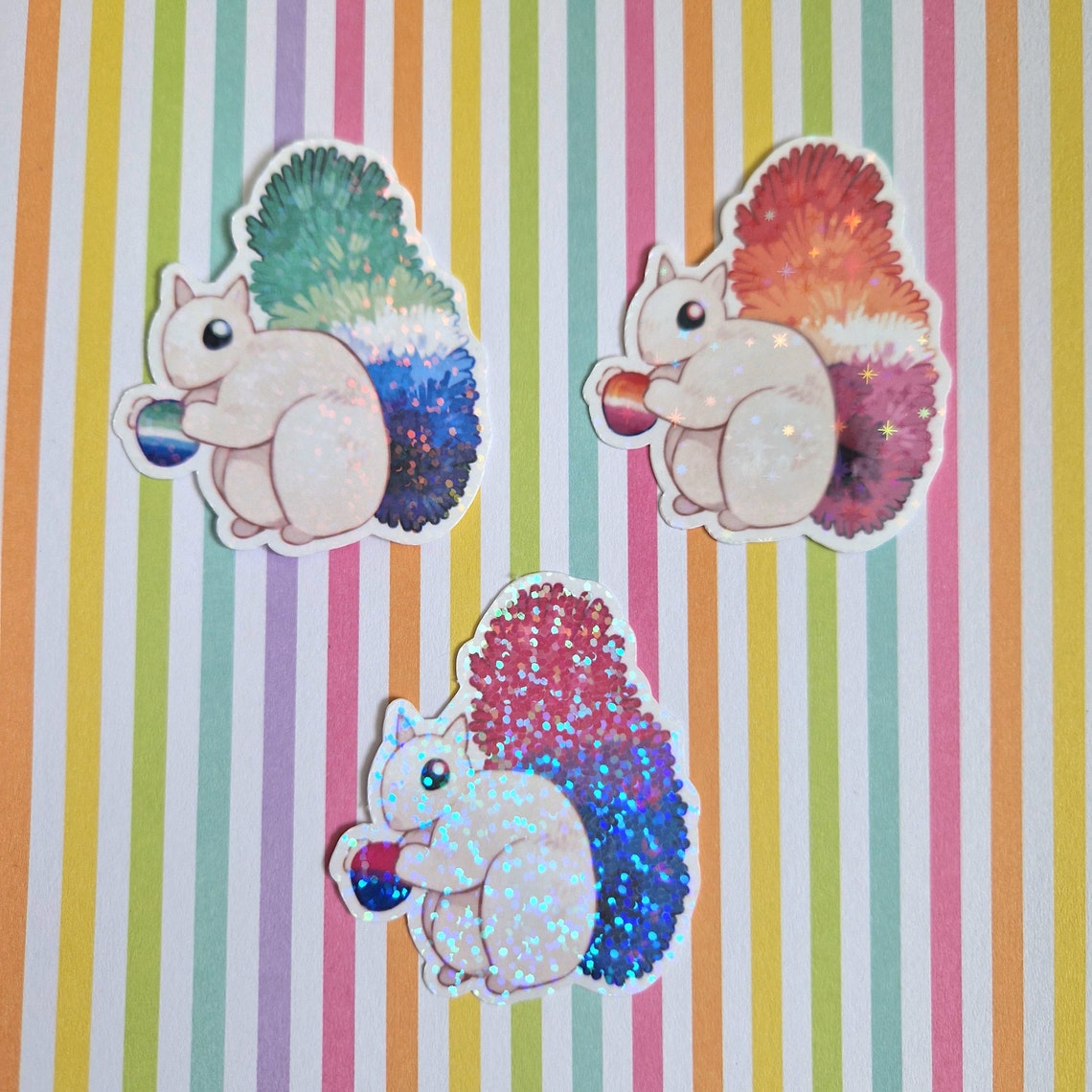 Pride Squirrels Glossy Holographic Vinyl Sticker LGBT Gay - Etsy UK
