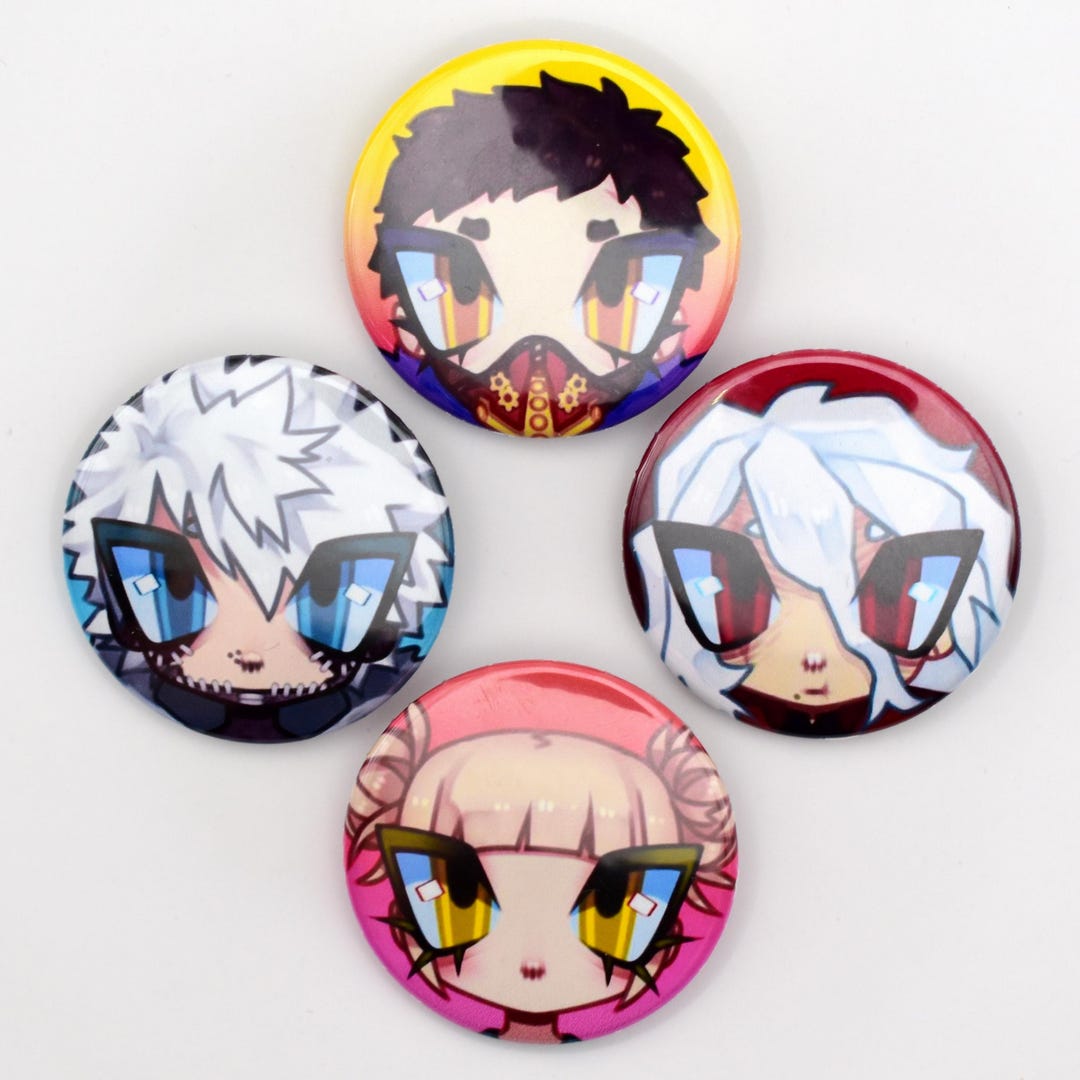 Villain Button Badges | Anime Hero League - Etsy