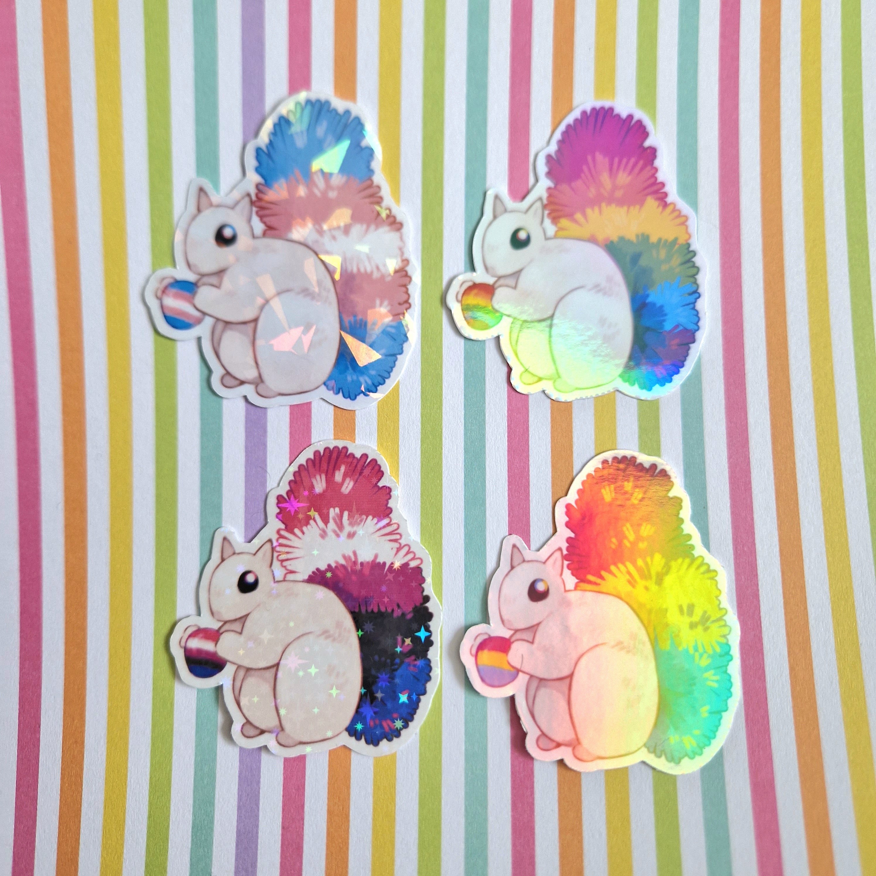 Pride Squirrels Glossy Holographic Vinyl Sticker LGBT Gay - Etsy UK