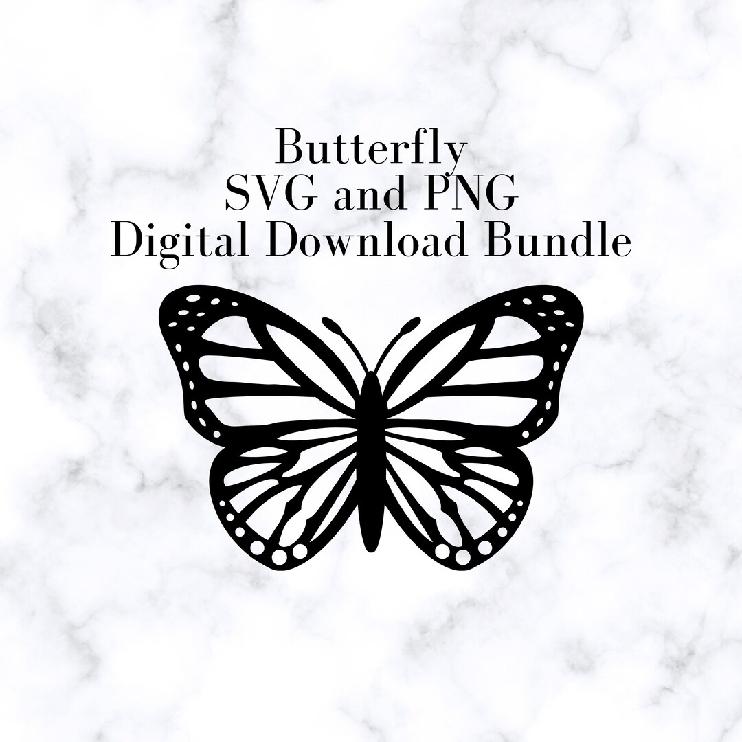 Butterfly SVG and PNG Cut Files, Digital Download Bundle - Etsy