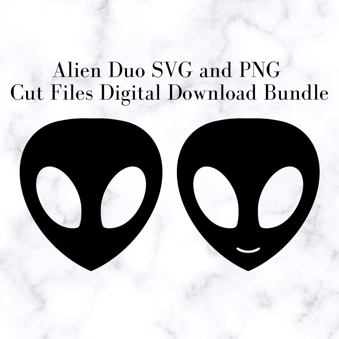 Simple Alien Duo SVG and PNG Cut Files, Digital Download Bundle - Etsy