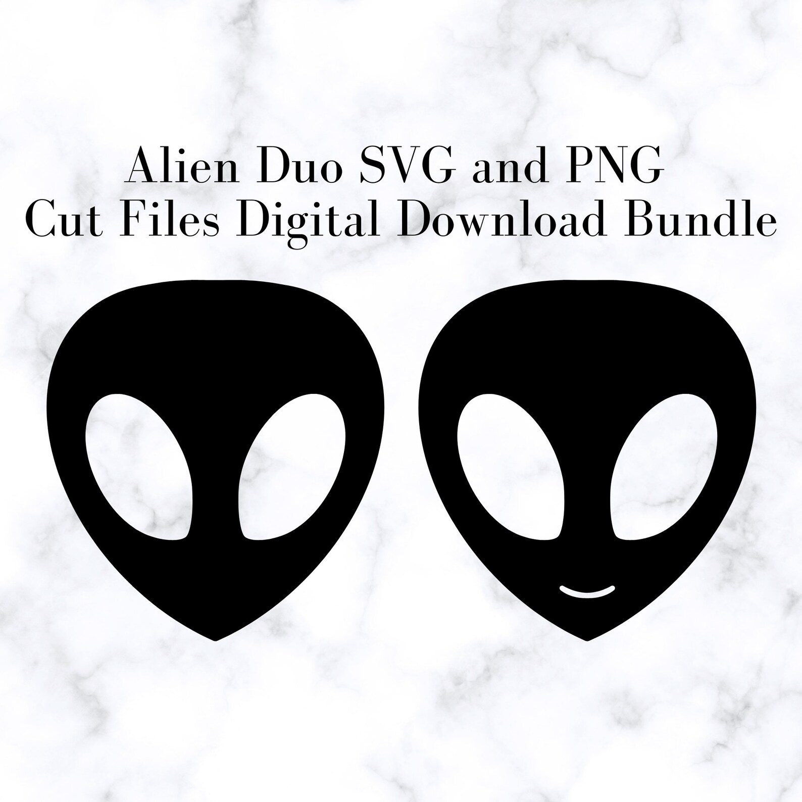 Simple Alien Duo SVG and PNG Cut Files, Digital Download Bundle - Etsy